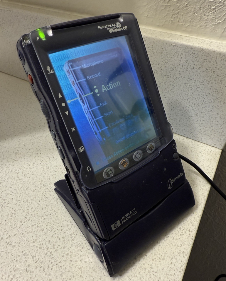 Hewlett Packard Jornada 420 Portable Palm PDA w/Power Adapter, Cradle ...