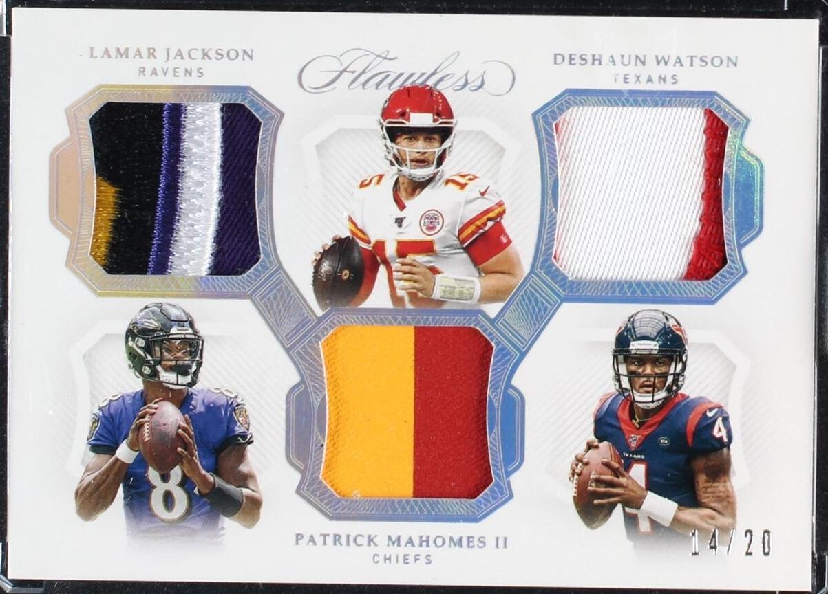 2019 Panini Flawless - Triple Patches Patrick Mahomes II, Lamar Jackson ...