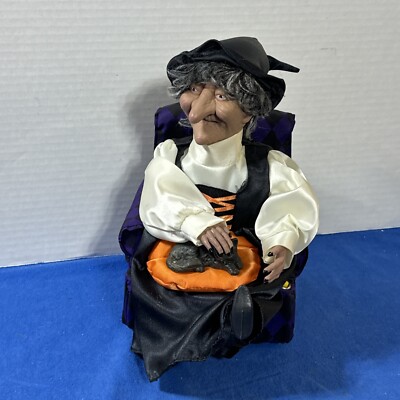 Vintage Gemmy Animated Halloween Sleeping Snoring Witch in Easy Chair ...