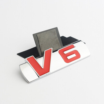 Metal V6 car modified car displacement sticker tail sticker emblem ...