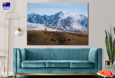 Snow Covered Mountains at Altai Wall Canvas Home Decor Australian Made ...