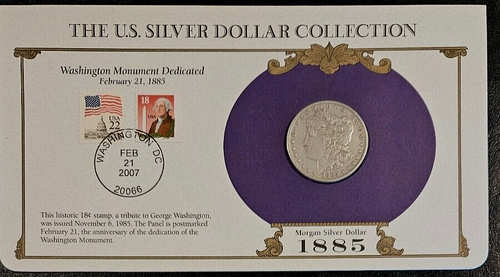 1885 Morgan Silver Dollar U S Postal Commemorative Stamp Set Rare 18 ...
