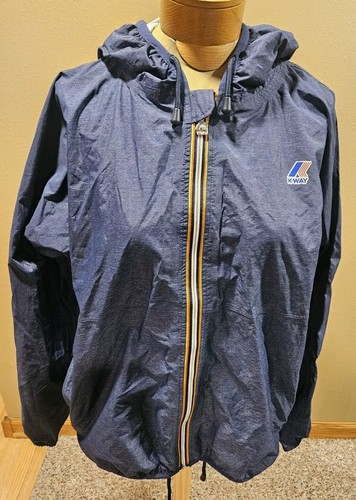 Navy Blue Packable Nylon K.Way Windbreaker Medium Travel | eBay