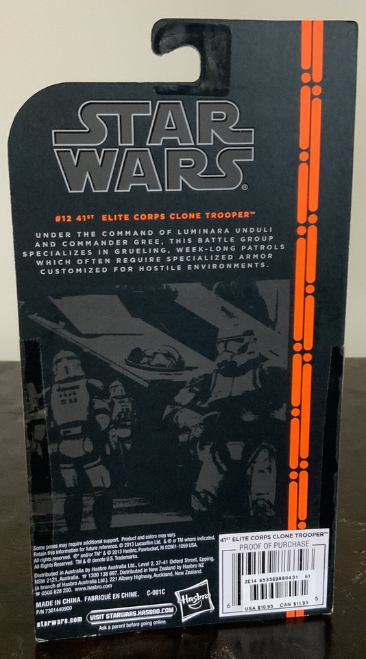 2013 Star Wars The Black Series #12 41st Elite Corps Clone Trooper NIB ...