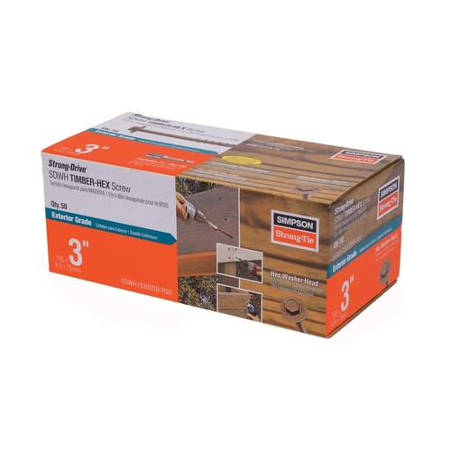 Simpson StrongTie SDWH19300DBR50 3 Structural Wood Screw Exterior 50ct ...