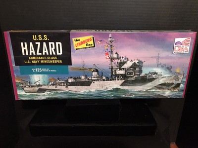 LINDBERG 429/12 USS HAZARD NAVY MINESWEEPER MODEL KIT-NIB-1:125 SCALE ...