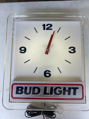 Vintage Bud Light Beer Advertising Clock with Light Works Great | eBay