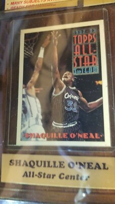 Shaquille O’Neal Topps All-Star 3rd Team ‘92-‘93 Collector's Plaque ...