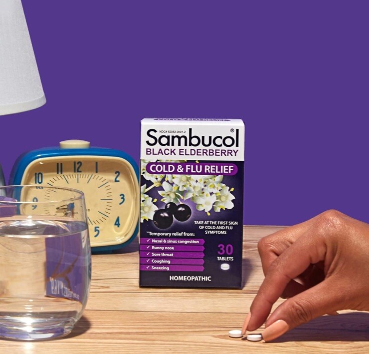 6 Pack-Sambucol Black Elderberry Cold & Flu Relief Tablets - 180 Count ...