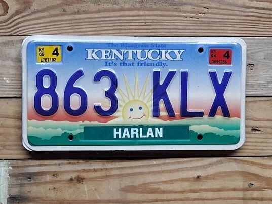 Kentucky expired 2014? "Smiles" It's that's friendly License Plate ...