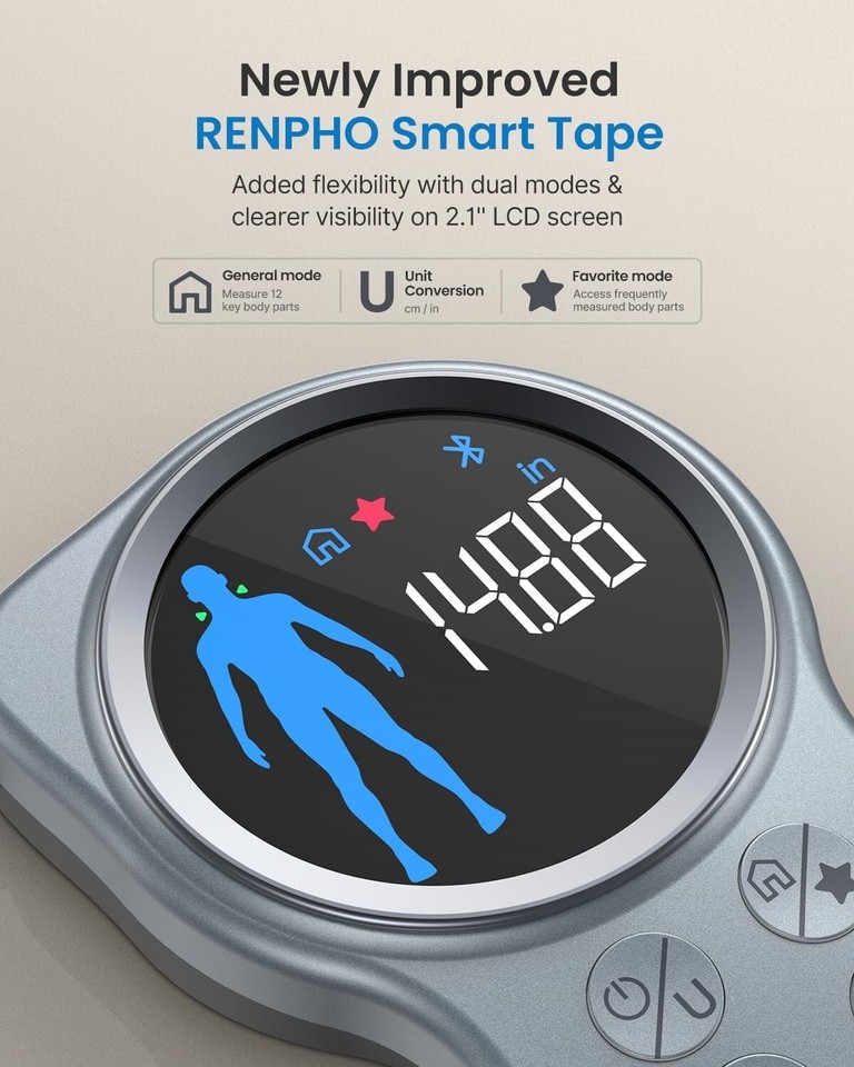 Smart Tape Measure Body Measuring Tape for Weight Loss Bluetooth Tape ...