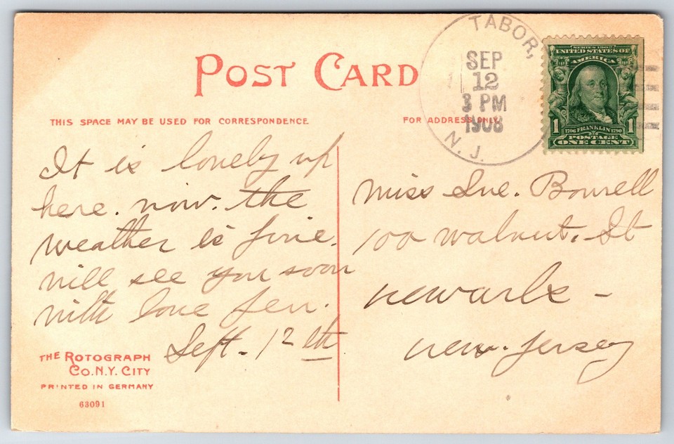 Mount Tabor New Jersey~Path Along Lake~1908 Rotograph Postcard | eBay