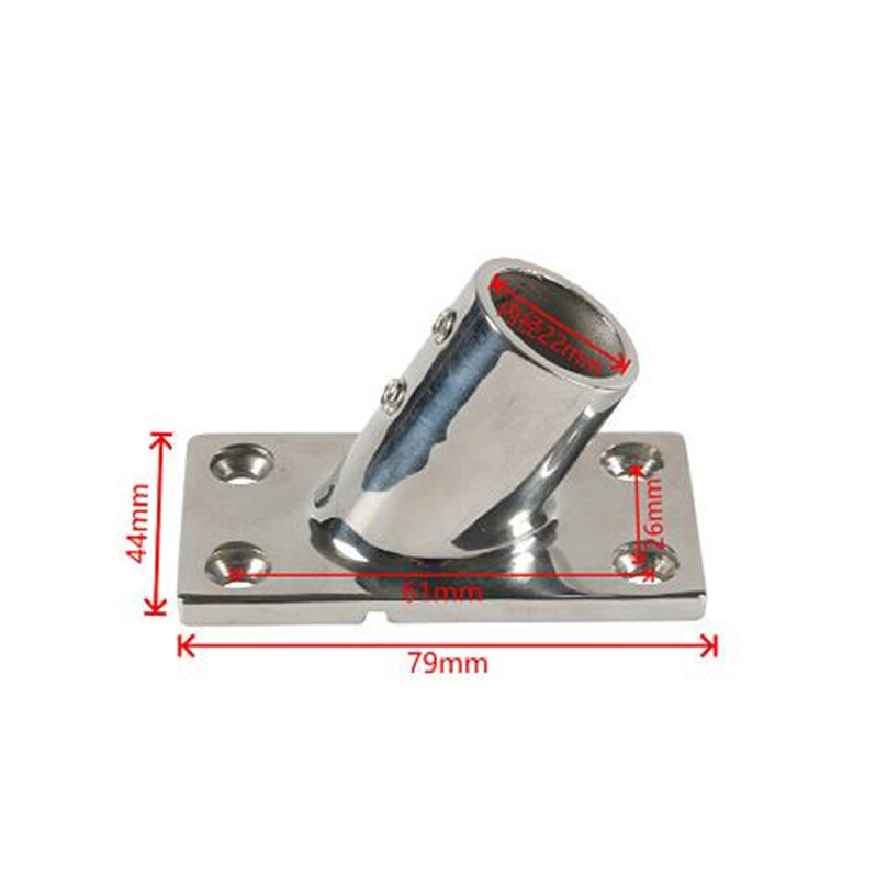 Boat Hand Rail Fittings 60 Degree 1PCS Round Pipe Base 316 Grade ...