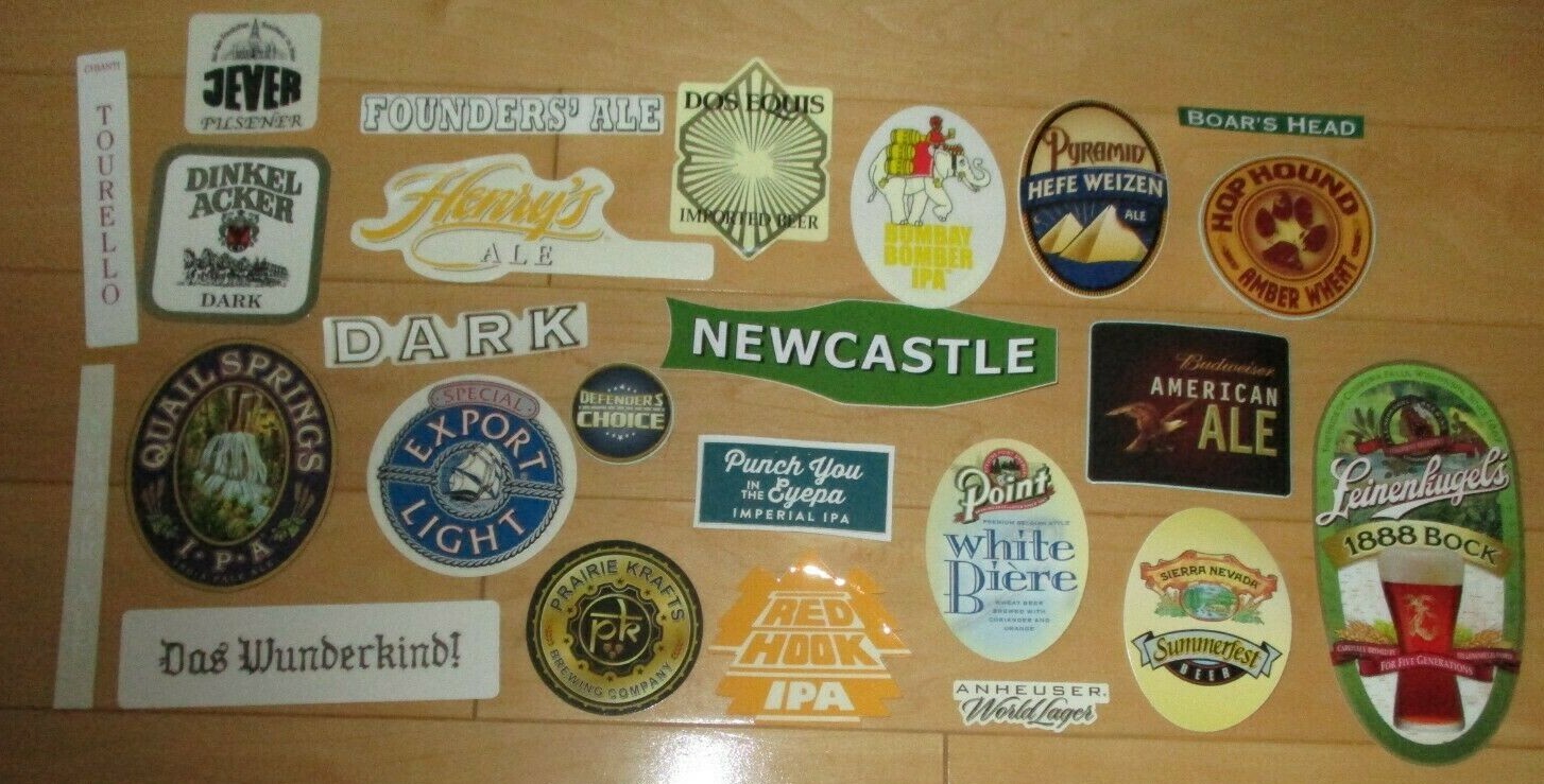 25 BEER STICKER PACK LOT decal craft beer brewing brewery tap handle B ...