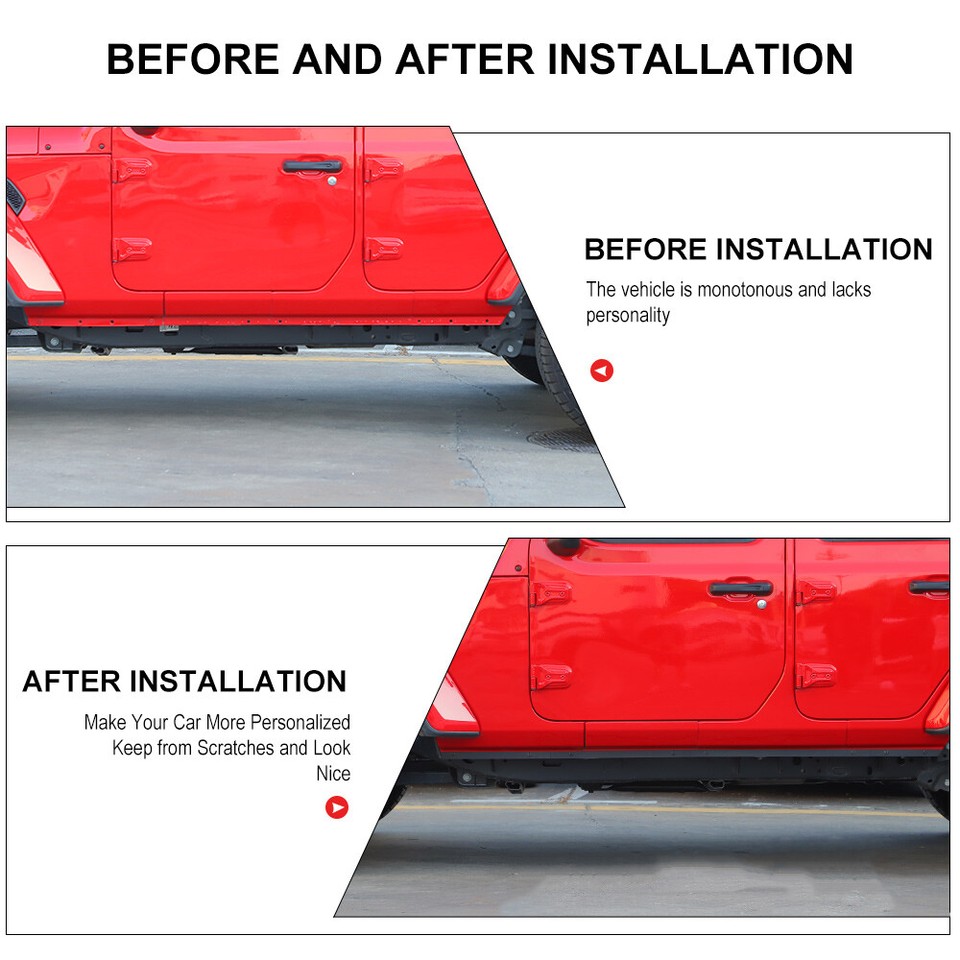 8Pcs Pinch Weld Cover Trail Armor Rocker Panel Guard for 18+ Jeep ...