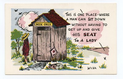 Outhouse Comic Art Humor Postcard | eBay