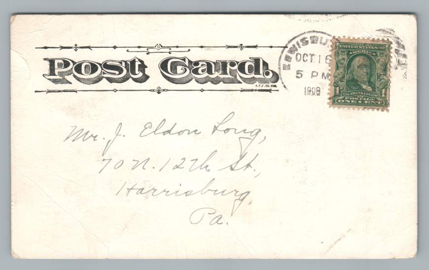 Antique BUCKNELL University ~ Antique UDB Postal History Postcard 1908 ...