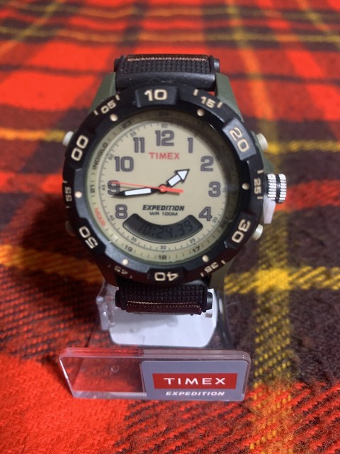 Timex Expedition T45181 Watch Combo Brown Indiglo Chronograph Analog ...