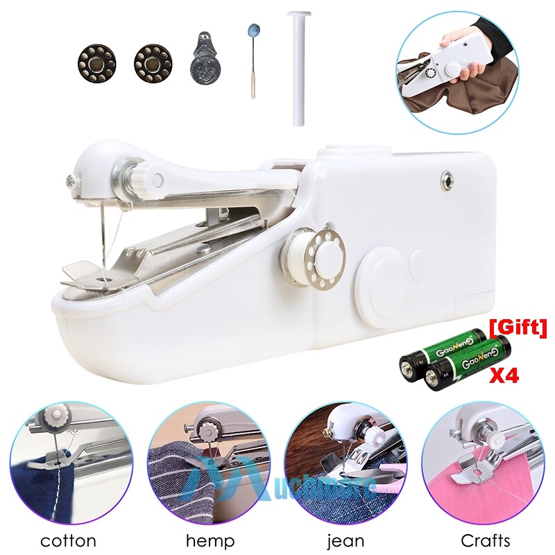 DIY Mini Sewing Machine Electric Stitch Portable Hand Cordless+Sewing ...