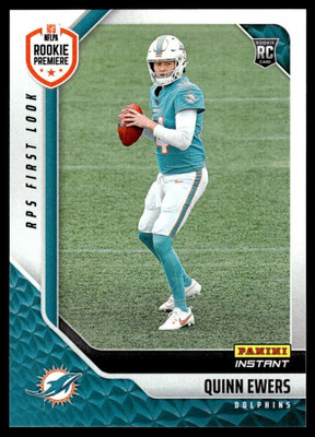 2025 Panini Instant Quinn Ewers ROOKIE RPS FIRST LOOK 1/564 SP Dolphins ...
