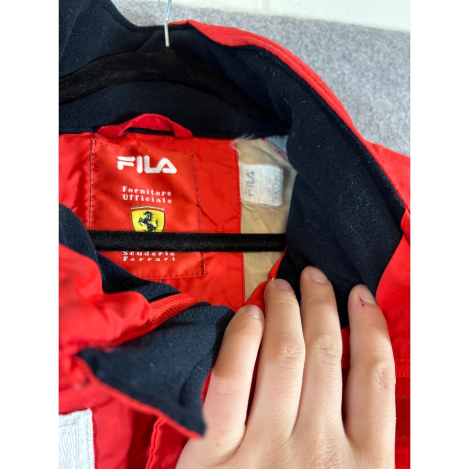 VINTAGE FILA Ferrari F1 Racing Jacket Mens XL Red Vodafone Shell 90s ...