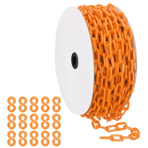 Orange Plastic Chain, 92 ft 6mm Safety Barrier Chain | eBay