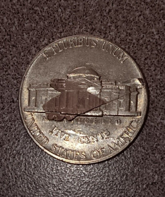 1971 Jefferson Nickel -- DEFECTIVE -- MAJOR REVERSE LAMINATION -- Error ...