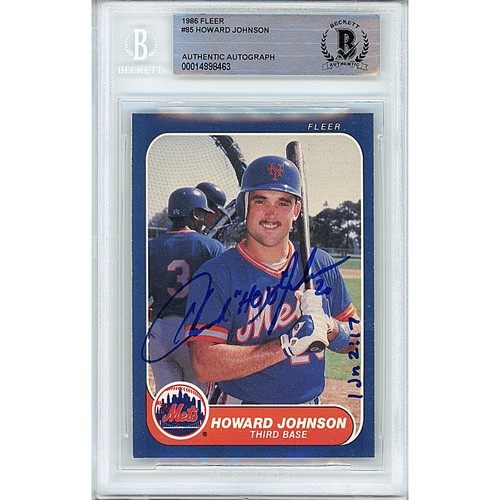 Howard Johnson Auto 1986 Fleer #85 New York Mets Autographed Beckett ...