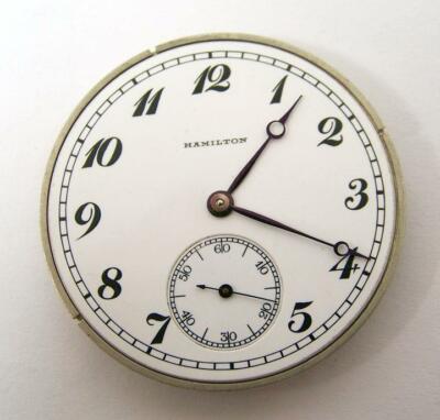 HAMILTON 17J Pocket Watch Movement CAl.910 for Parts or Restoration | eBay