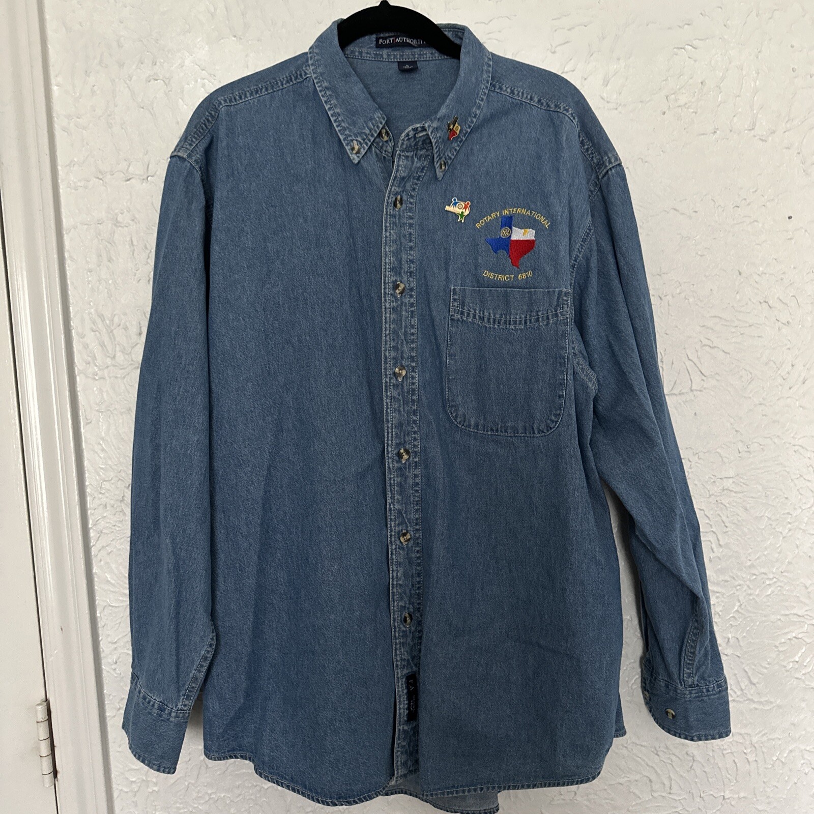 Rotary International Club Men's Denim Long Sleeve Col… - Gem