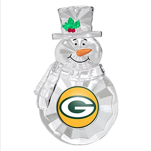 Green Bay Packers Acrylic Snowman Ornament | eBay