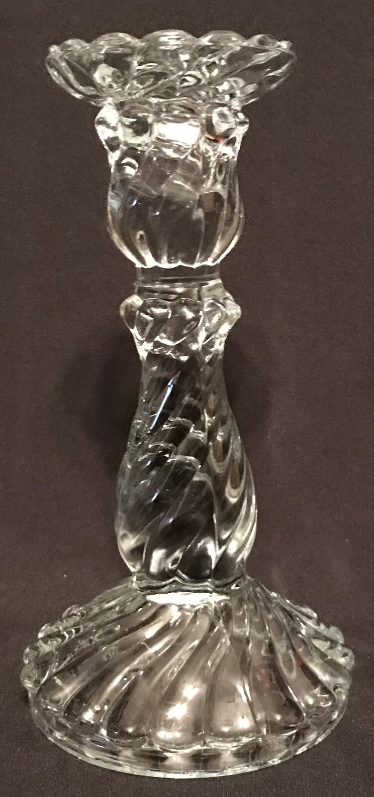 RARE FIND Vntg Fostoria Colony Candlestick Discontinued Heavy Glass 8.5 ...