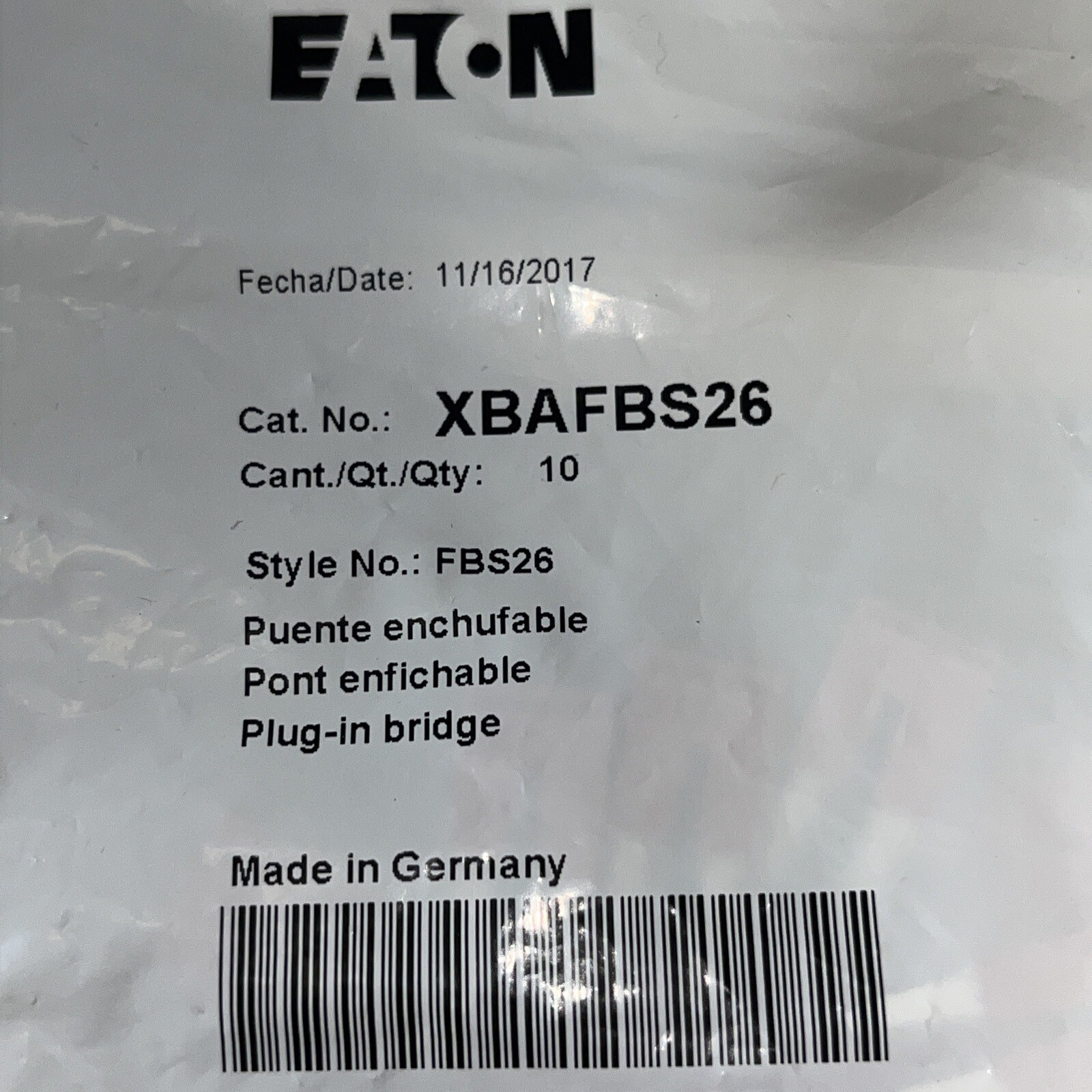 PHOENIX CONTACT, XBAFBS26, FBS 26, Plug in bridge, Lot Of 10, Red, NEW ...