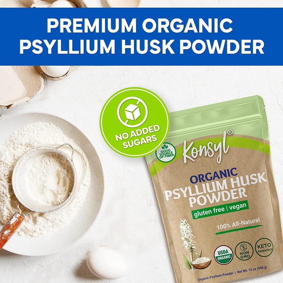 Organic Psyllium Husk Powder - Perfect for Vegan Baking - USDA ...