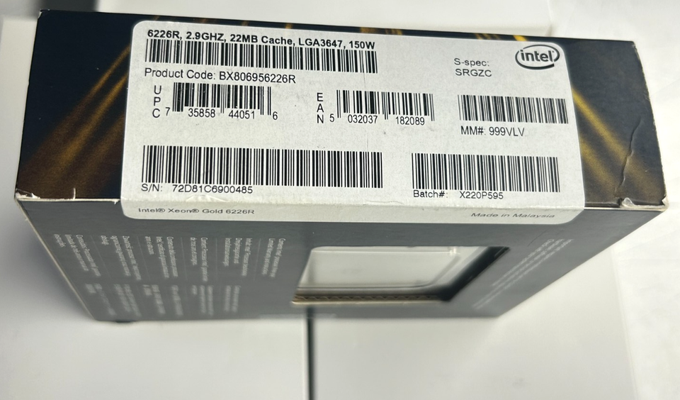 NEW SEALED Intel Xeon Gold 6226R CPU SRGZC 2.9Ghz 16-Core Processor ...
