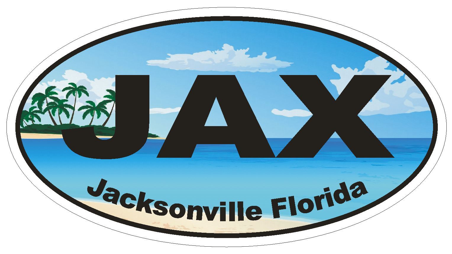 JAX Jacksonville Florida Oval Bumper Sticker or Helmet Sticker D1147 | eBay