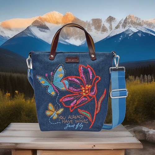 Brighton PETAL WINGS Embroidered Medium Messenger Bag H10801 List $165 NWT | eBay