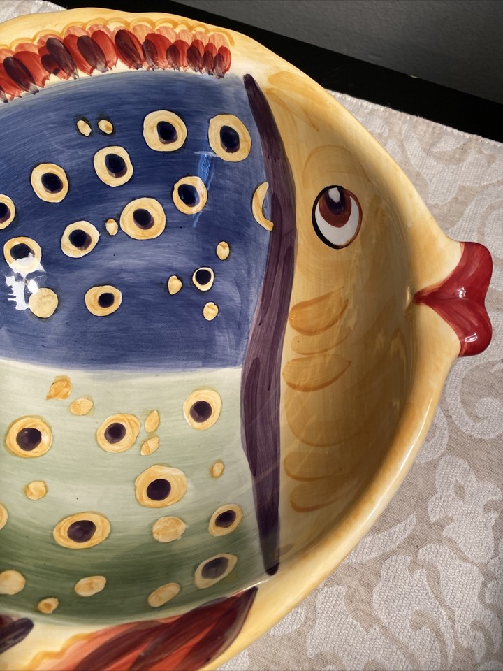 Dario Farrucci Designs Colorful Serving/Pasta Bowl Fish Design Hand ...