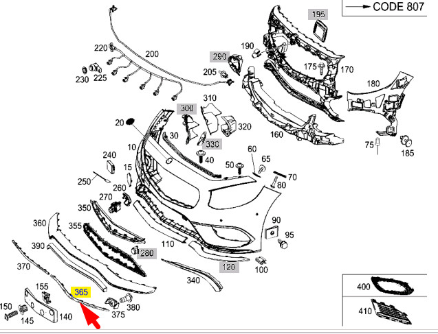 MERCEDES-BENZ S-CLASS COUPE C217 FRONT BUMPER LOWER TRIM ...