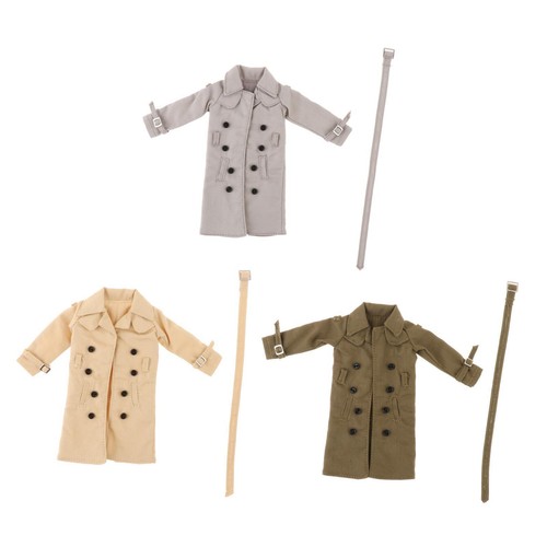 1/12 Scale Trench Coat, Action Figures Windbreaker Jacket,Dress Up for ...