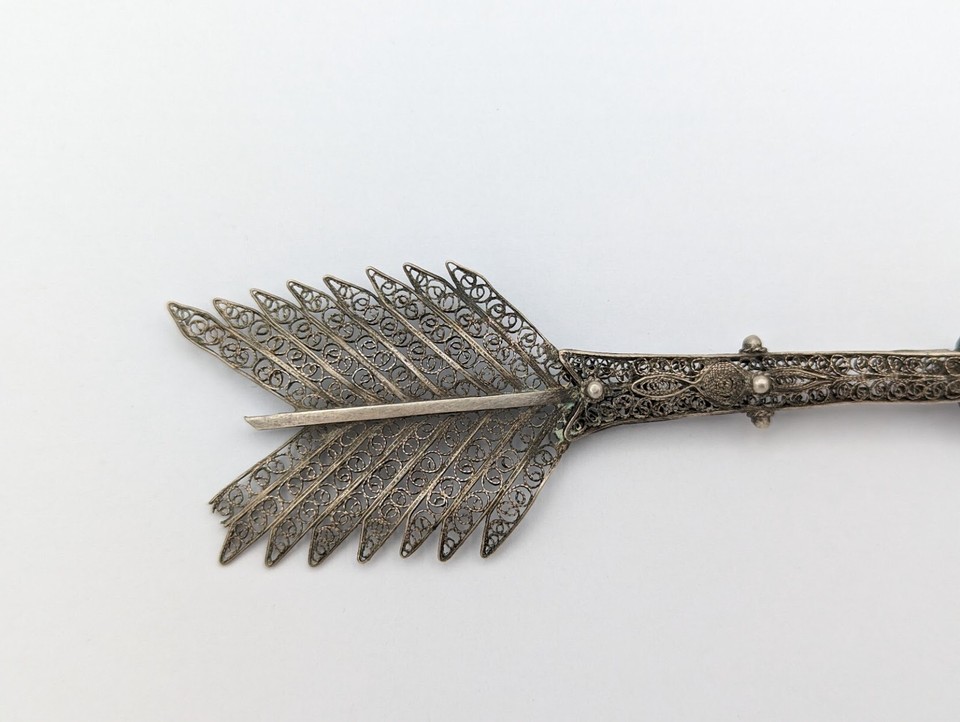 Antique Filigree Silver Decorated Metal Scribe Quill Pen Holder Torah ...