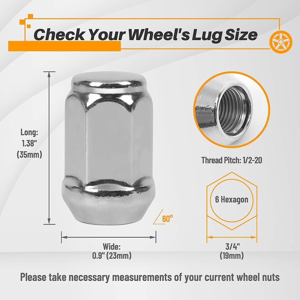 20pc M12x1.5 Chrome Wheel Lug Nuts Fit for Toyota Camry Corolla ...