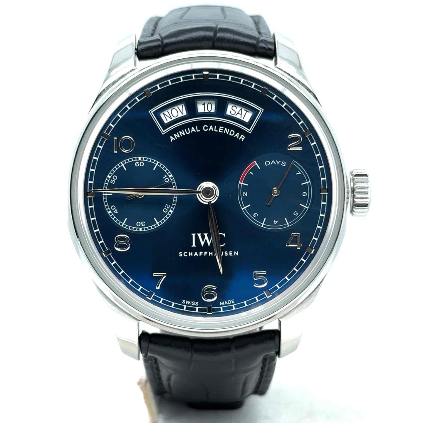 IWC Portugeiser Annual Calendar Automatic 44mm Steel Men's Watch ...