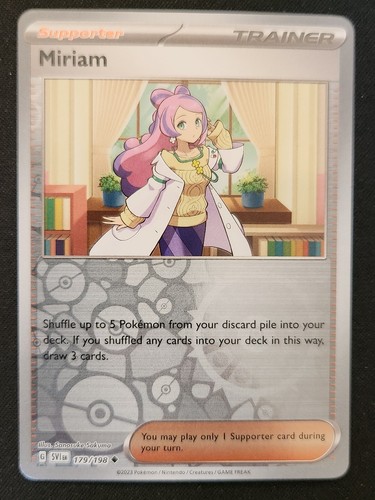 Miriam 179/198 Scarlet & Violet Base Reverse Holo Trainer Supporter ...