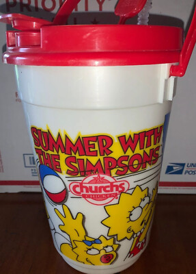 1996 The Simpsons Rare Churchs Chicken Bucket Mug Bart Simpson | eBay UK