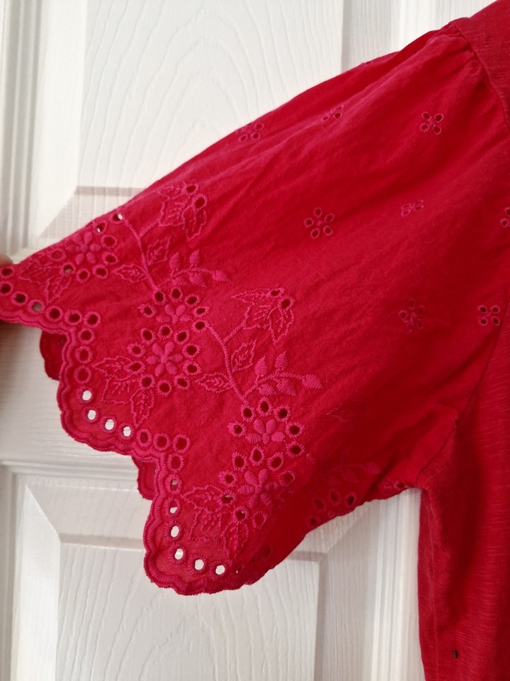 F&F Deep Pink/Red Summer Top UK14 Bust 42" VGC Holidays Casual | eBay