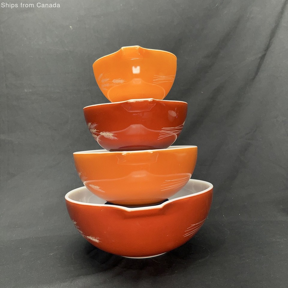 Pyrex 441-444 Autumn Harvest Orange Cinderella Bowl Set | eBay