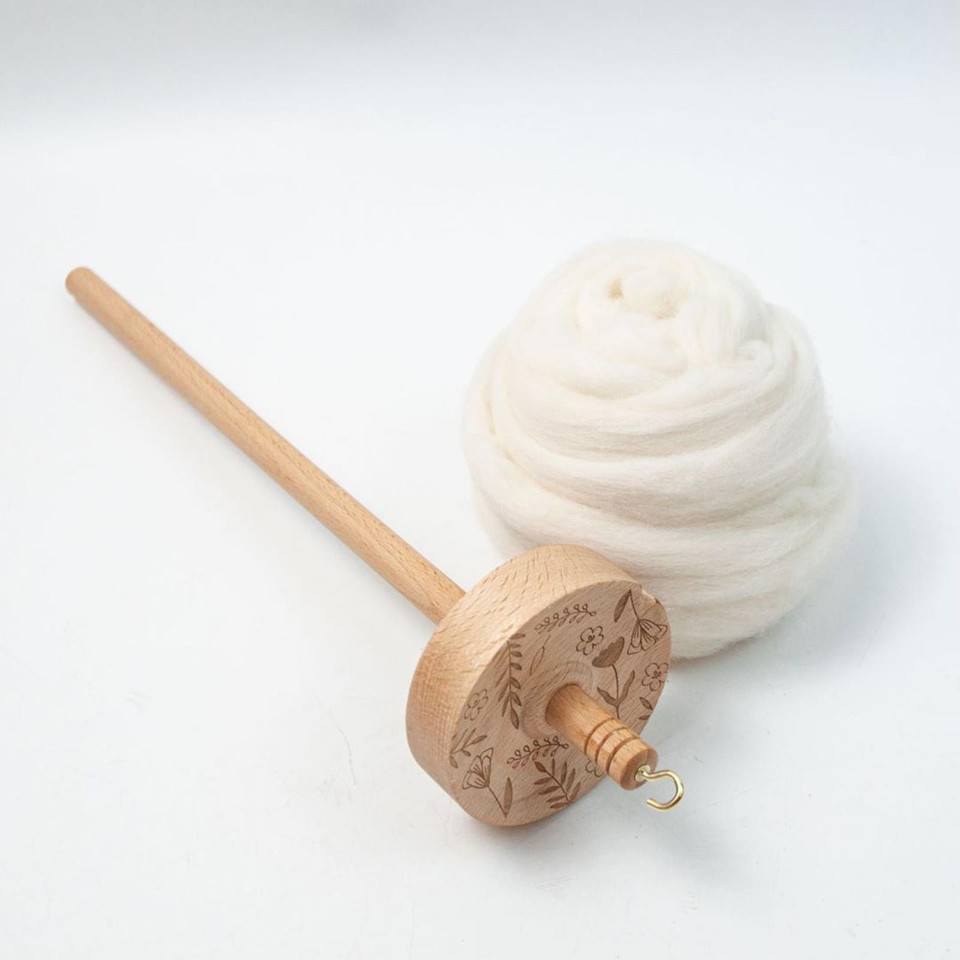 Drop Spindle with Wool Strips Sewing Crafts Yarn Tools Portable ...