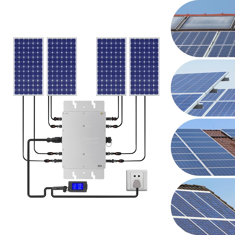 1200W Micro Solar Panel Smart Inverter Pure Sine Wave MPPT Grid Tie ...