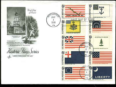 US FDC #1345-1354 Artcraft Cachet Pittsburgh, PA Flags Oversized ...